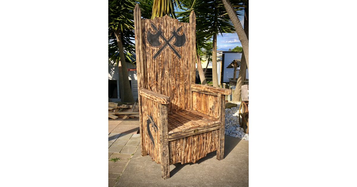 Products / Large Viking Style Throne | MAD on New Zealand